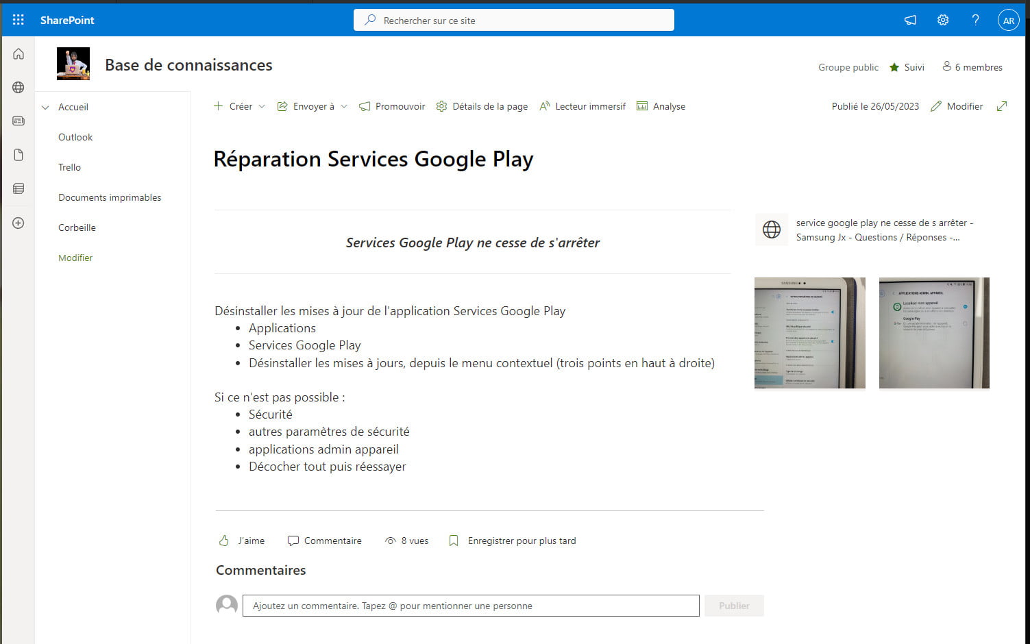 Base de Connaissance Sharepoint - Arthur Réauté